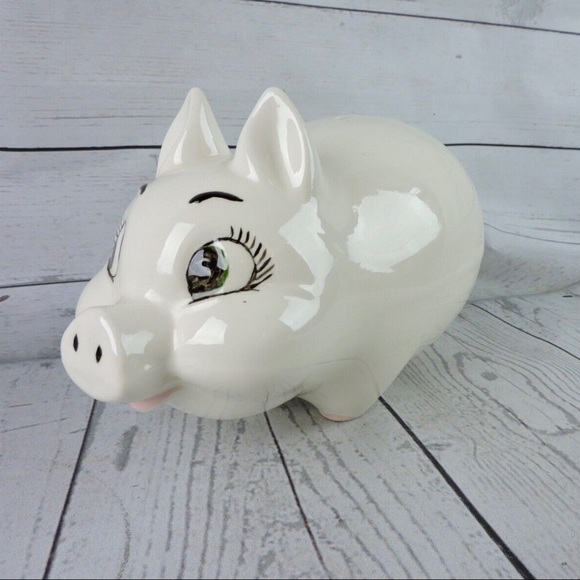Accents | White Piggy Bank Hand Painted Face Girl Bonnet | Poshmark